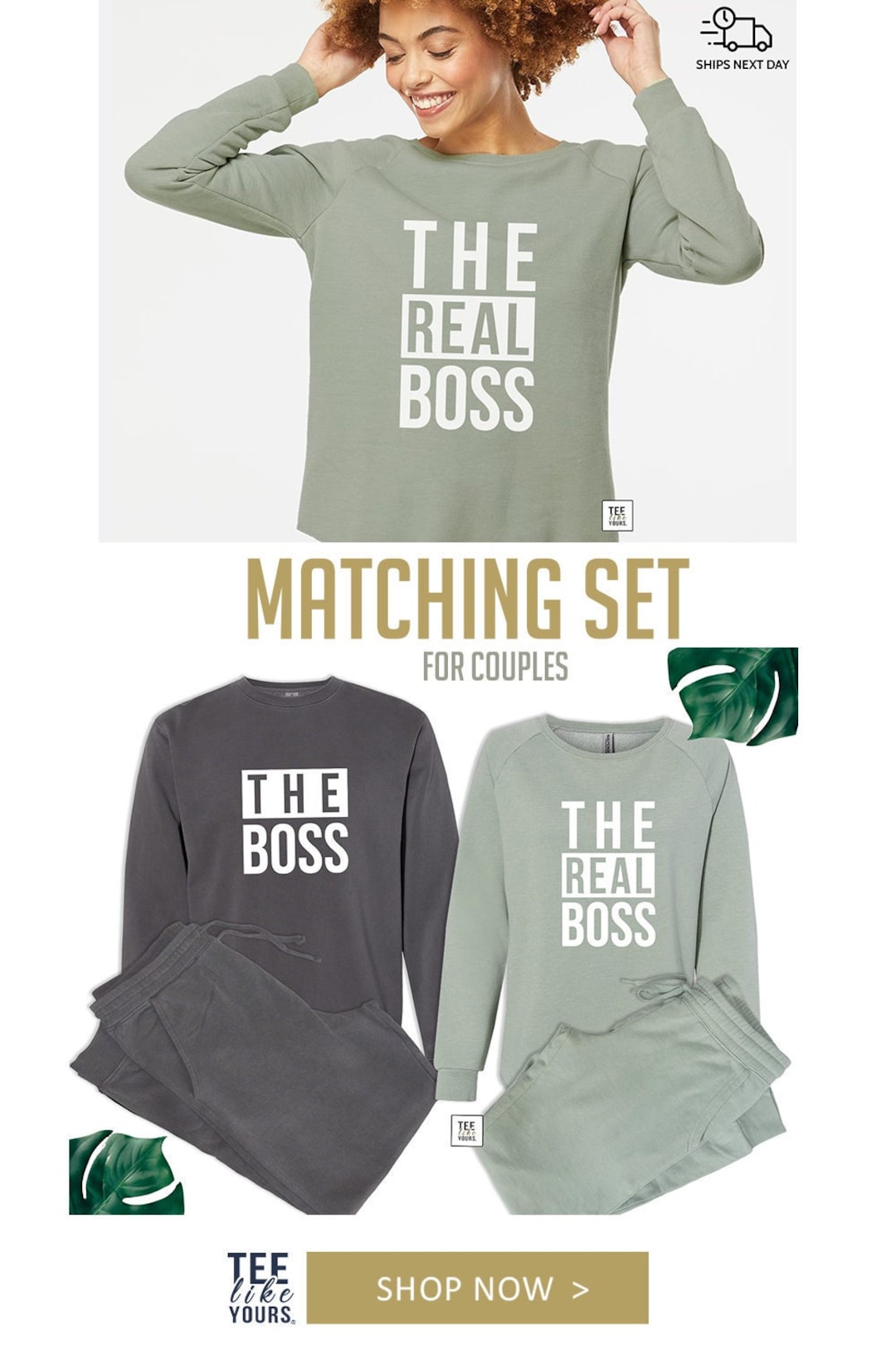The Boss & the Real Boss Couple Matching Set | Sweatshirt and ...