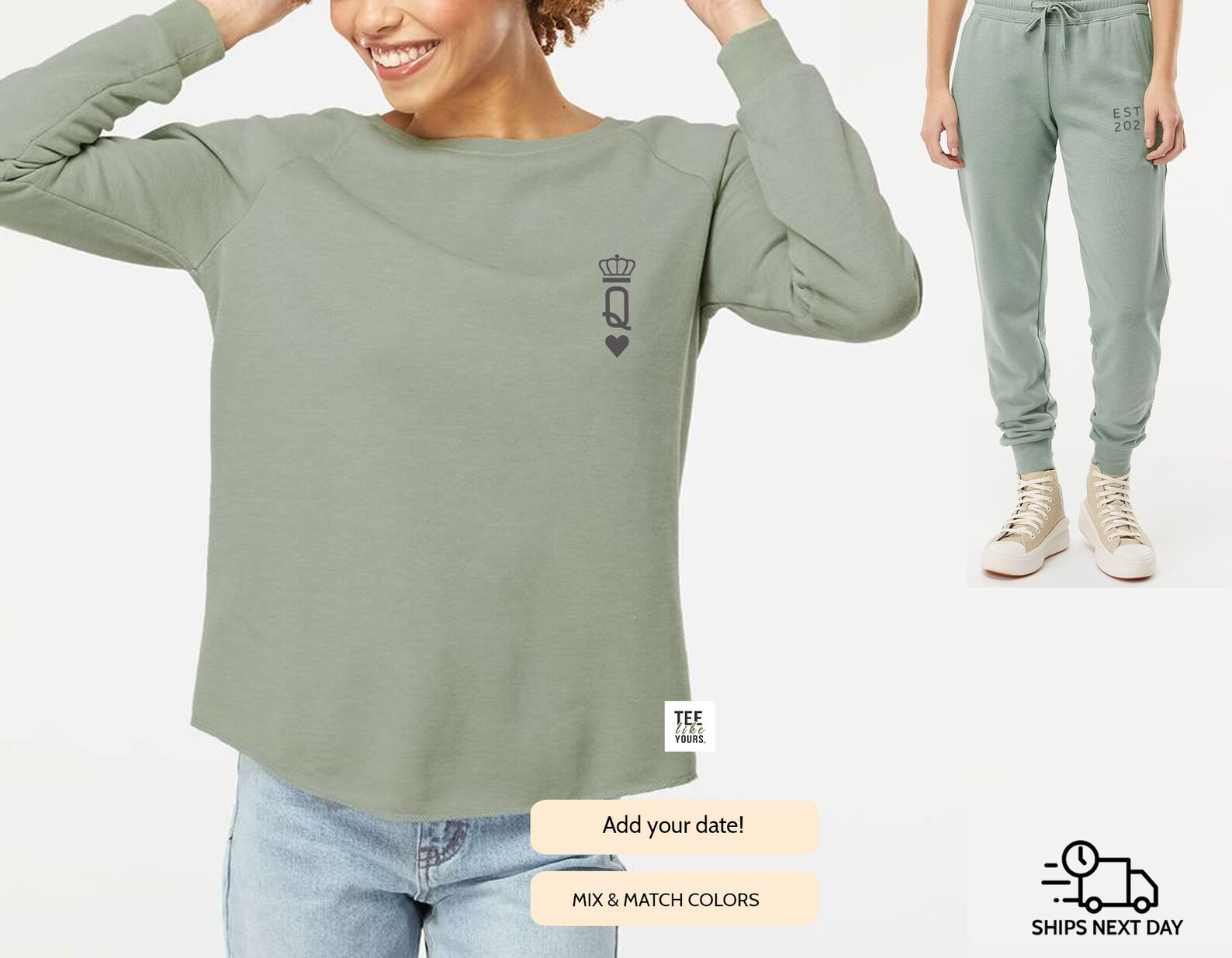 Personalized King & Queen Couple Matching Set Print on - Etsy