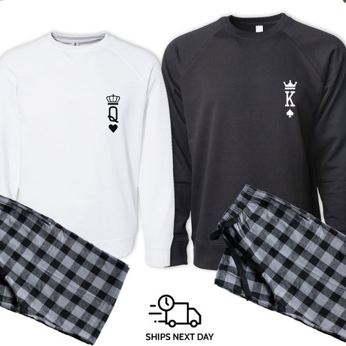 King & Queen Couple Matching Pajamas. Gift for Him. Boyfriend - Etsy