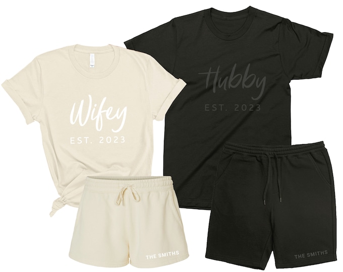 Wifey & Hubby Couple Matching SUMMER SET Shirts and Shorts With ...