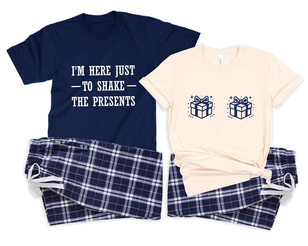 Funny Holiday Matching Pajamas for Couple. Hubby Wifey Shirts & Plaid ...