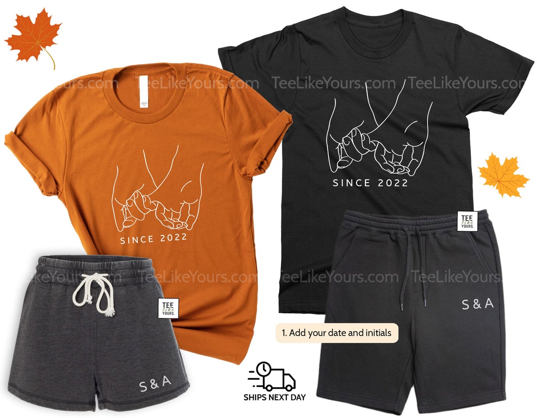 Holding Pinkies Couple Matching Summer Set, Shirt Shorts, Personalized ...