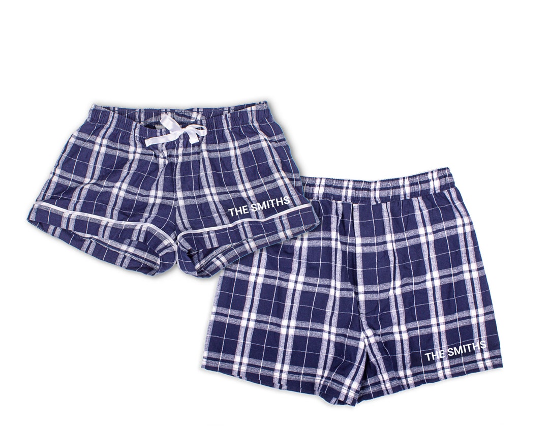 Couple Matching Pajamas Shorts With Custom Name. Valentine's Day Gift ...