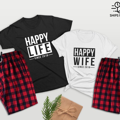 Monogrammed Matching Pajamas for Couple Honeymoon Outfit - Etsy