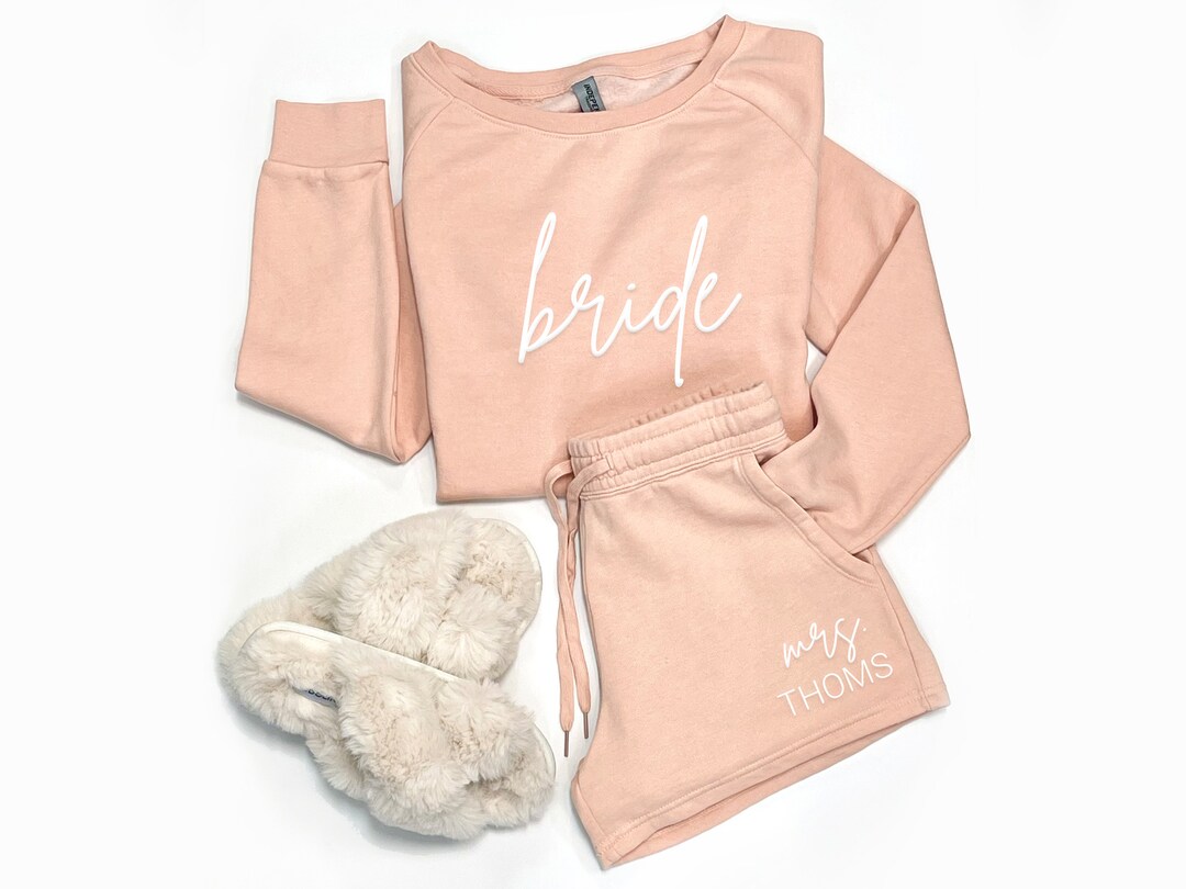 Personalized Bride Gift Set With Embossed Print. Custom Bride Outfit ...