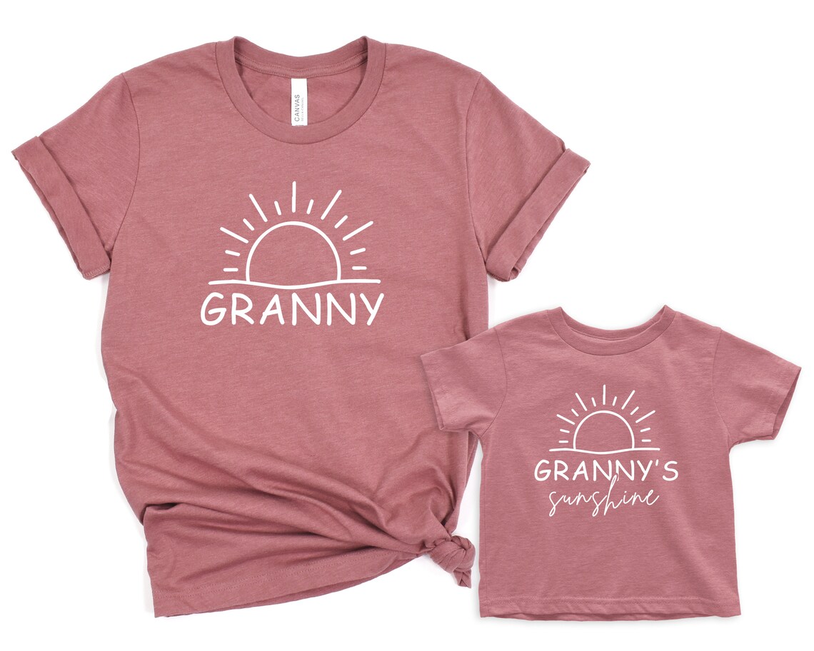 Granny & Granny's Sunshine. Matching Grandma, Grandchild Shirts. Custom ...