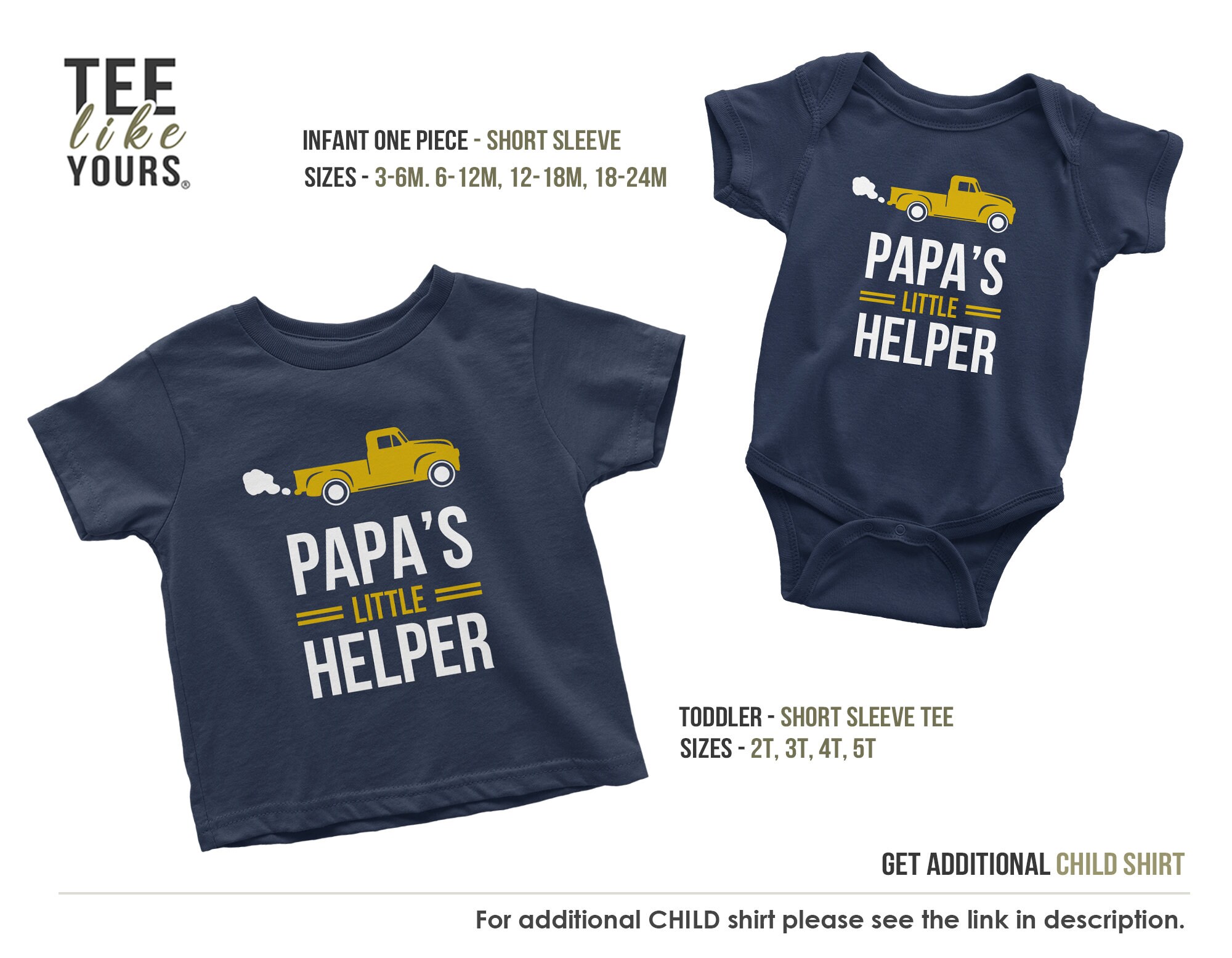 Papa Papa's Little Helper. Father-son Matching Tees With | Etsy