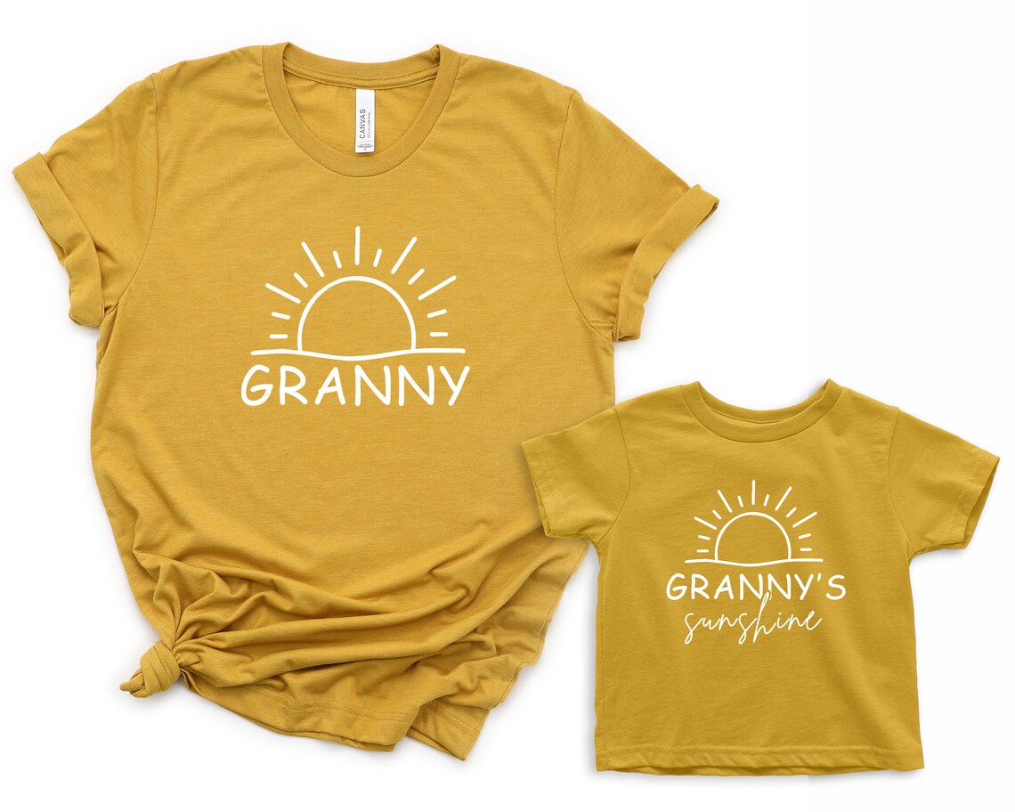 Granny & Granny's Sunshine. Matching Grandma, Grandchild Shirts. Custom ...
