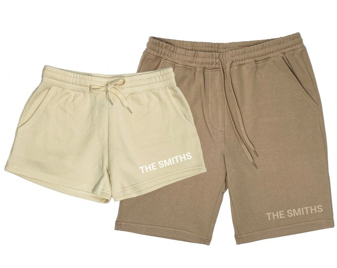 Custom Couple Matching Shorts With Last Name. Embossed PUFF Print ...