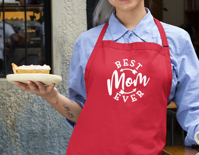 Best Mom Ever Apron | Women's Cotton/poly Pocketed Apron - Etsy