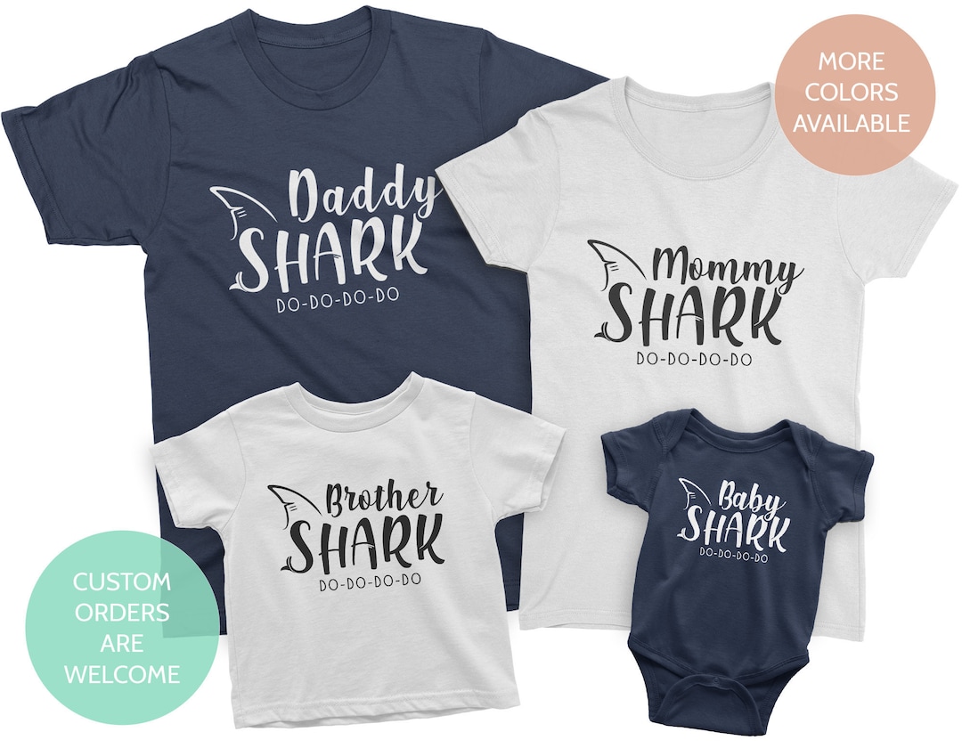Shark Family Matching T-shirts for Daddy,mommy, Baby, Brother, and ...