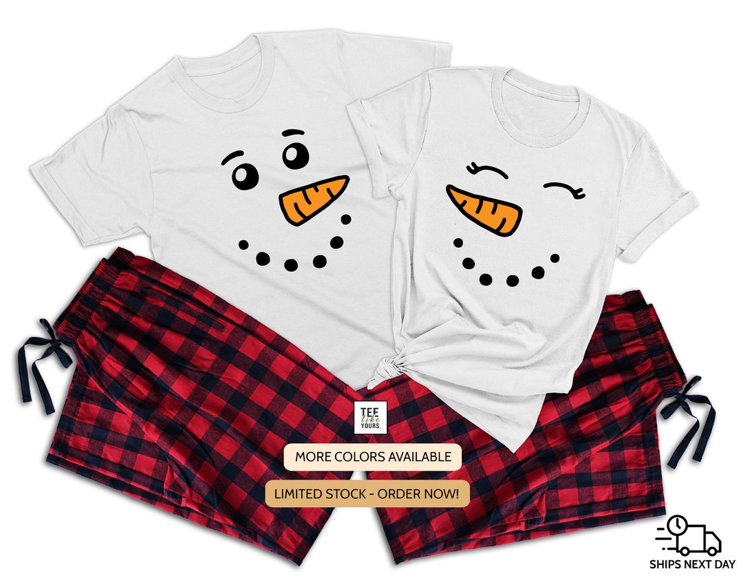 Snowman Couples Christmas Pajamas: Holiday Matching Pajama Set - Etsy