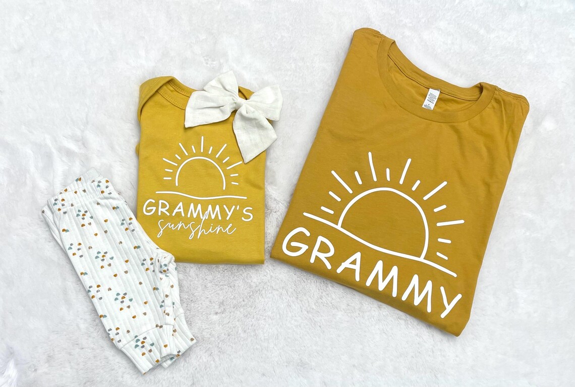 Granny & Granny's Sunshine. Matching Grandma, Grandchild Shirts. Custom ...