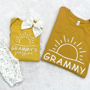 Granny & Granny's Sunshine. Matching Grandma, Grandchild Shirts. Custom ...