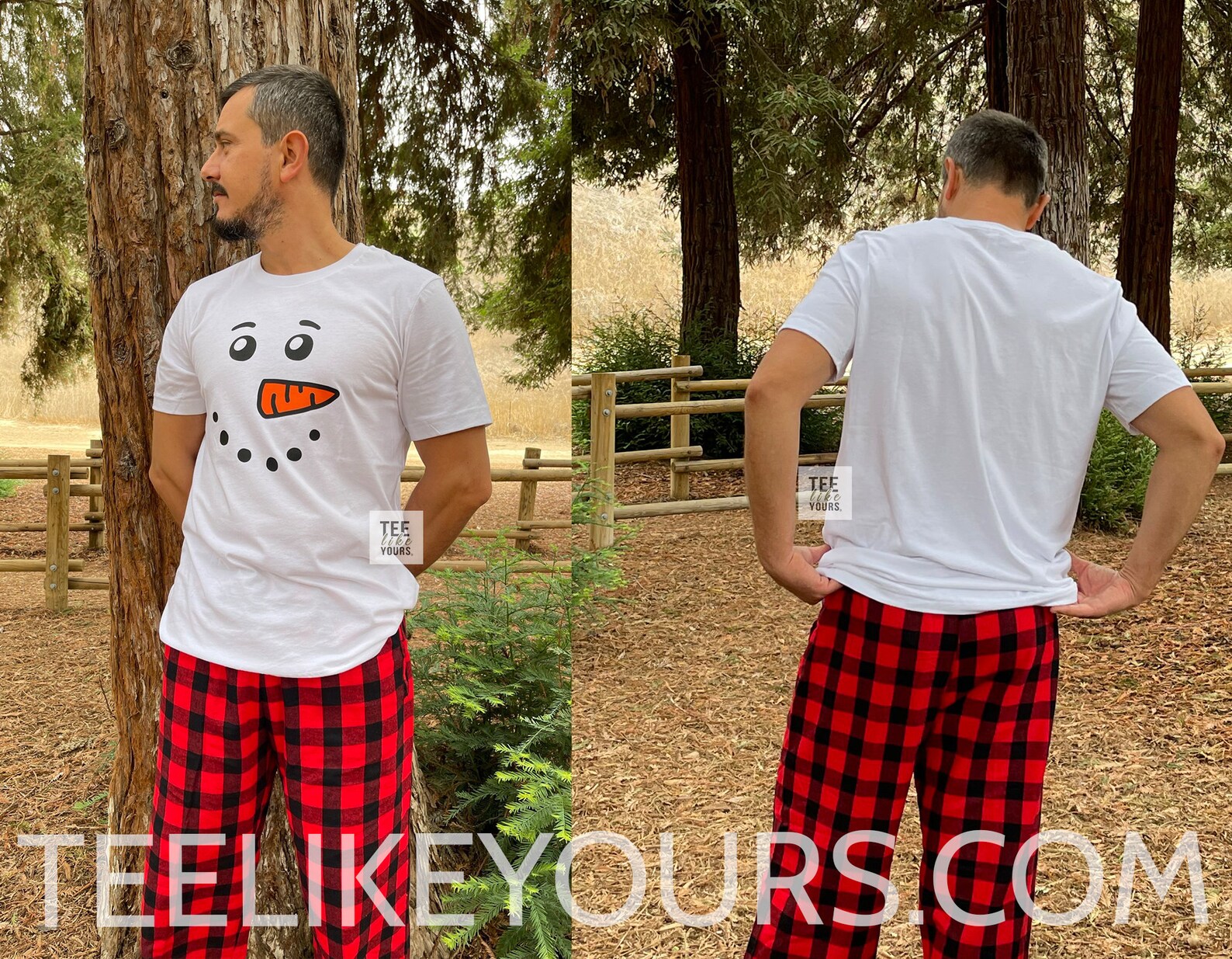 Snowman & Snowwoman, Couples Christmas Pajamas, Holiday Pajamas, Xmas ...