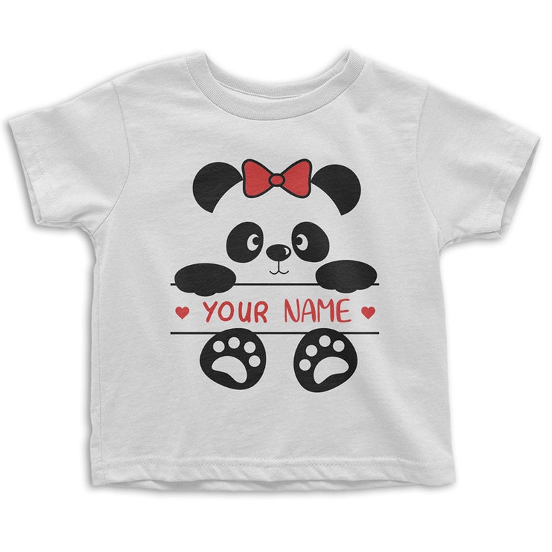 Panda Kids Customized Graphic T-shirt Birthday Girl Custom - Etsy