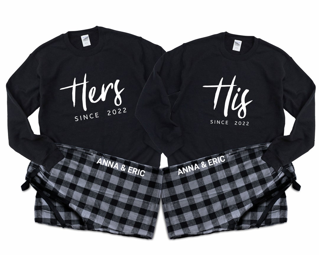 Personalized His & Hers Matching Pajama Set: Anniversary Gift - GB-TB ...