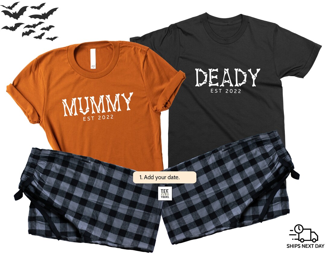 Mummy & Deady, Matching Halloween Pajamas for Mom and Dad, Gift for ...