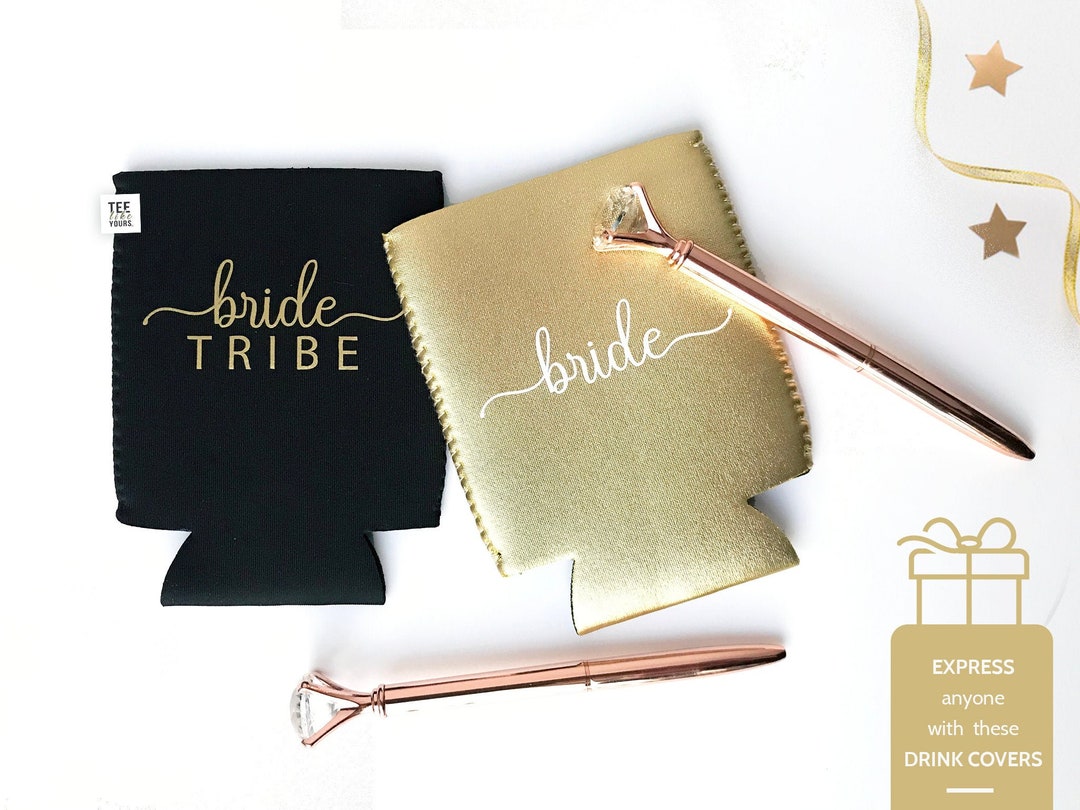 Bride & Bride Tribe, Bridesmaid Gift, Custom Can Cooler, Bridesmaid ...
