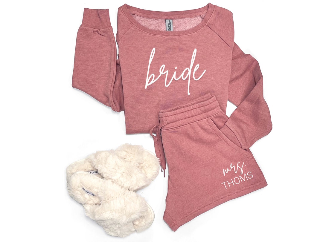 Personalized Bride Gift Set With Embossed Print. Custom Bride Outfit ...