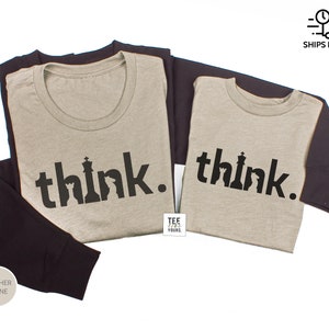 Think - Chess Matching Shirts for Dad and Kids. Chess Player Gift ...