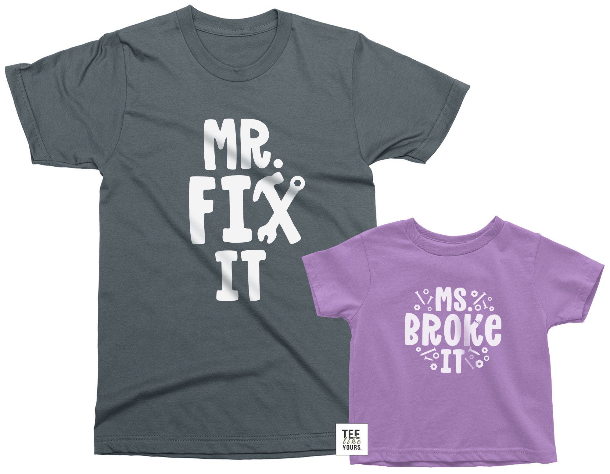 Mr. Fix It & Mr. Ms. Broke It. Father's Day Gift for Daddy and Son ...