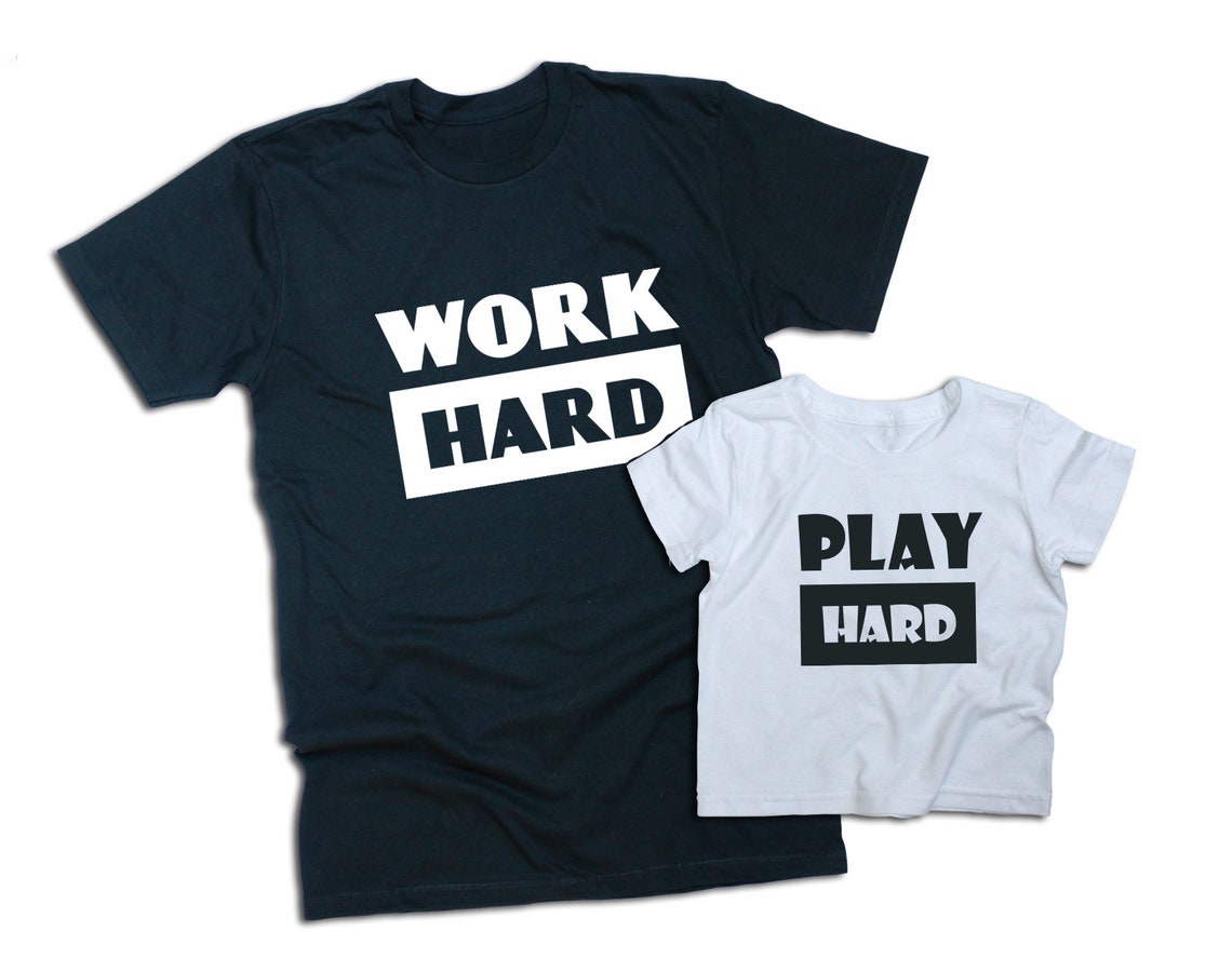 Work Hard Play Hard Tees/ Work Play Shirts Father Son - Etsy