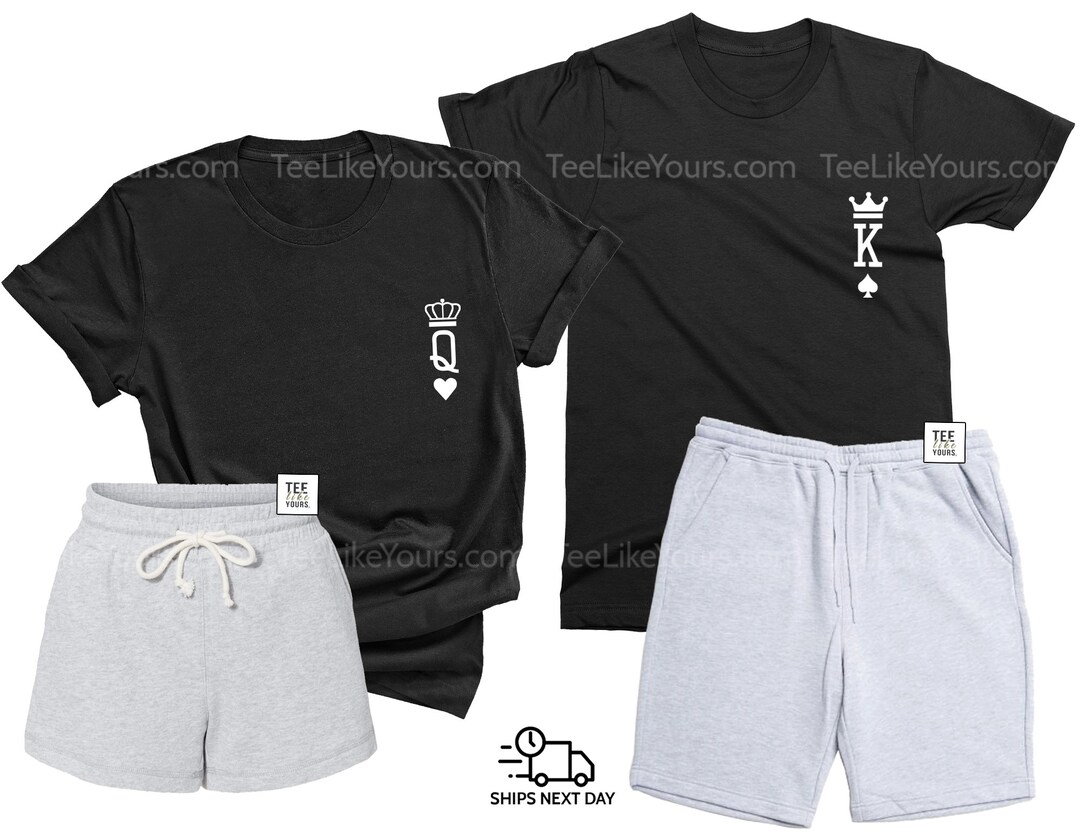 King & Queen Couple Matching Summer Set Shirts + Shorts, Personalized ...