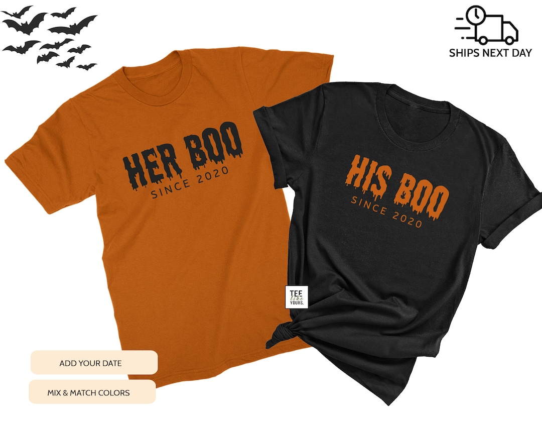 Her Boo & His Boo, Couple Halloween Shirts, Halloween Couples Costumes ...