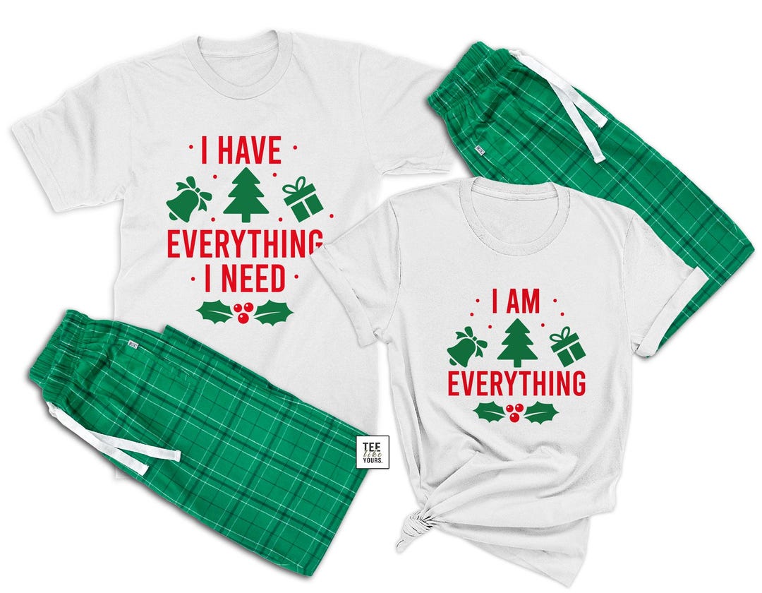 I Am Everything. Funny Couple Pajamas for Christmas, Shirts & Plaid ...