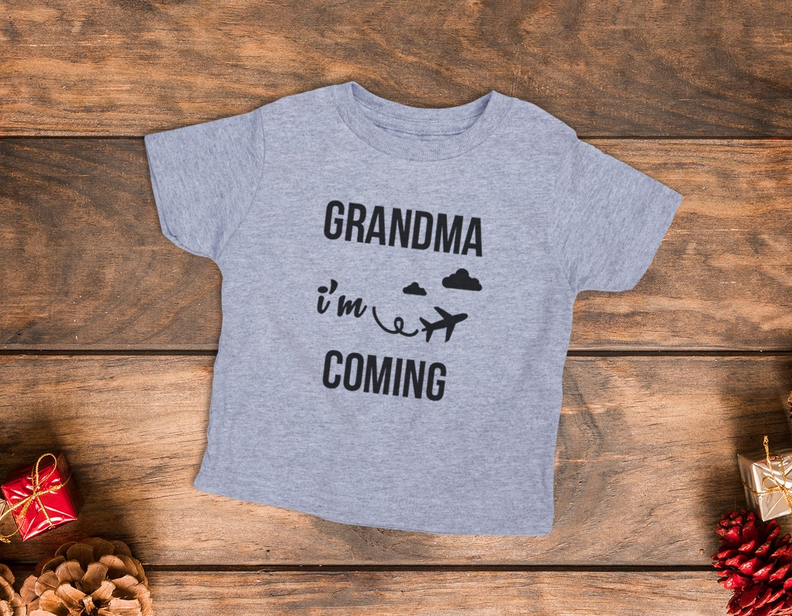 Grandma I'm Coming - Baby's First Grandma Visit - Baby Bodysuit ...