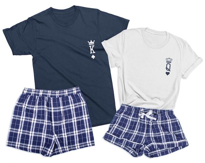 King & Queen. Couple Matching Pajamas. Anniversary Gift for Husband ...