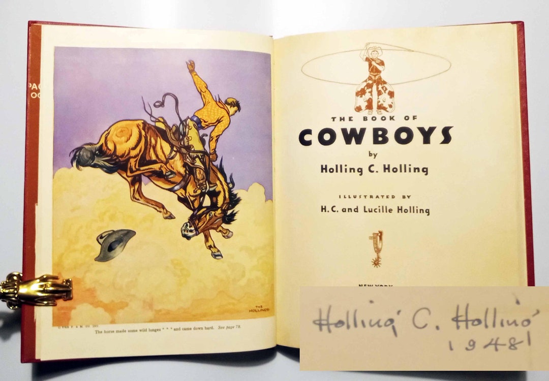 SIGNED the Book of Cowboys by Holling C. Holling Vintage Children's ...