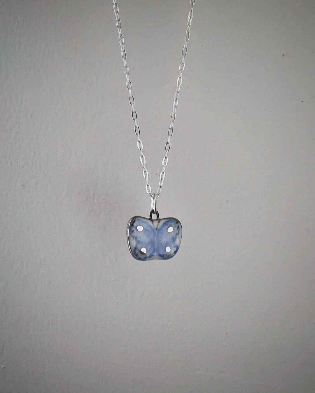 Powder Blue Butterfly Porcelain Pendant - Etsy