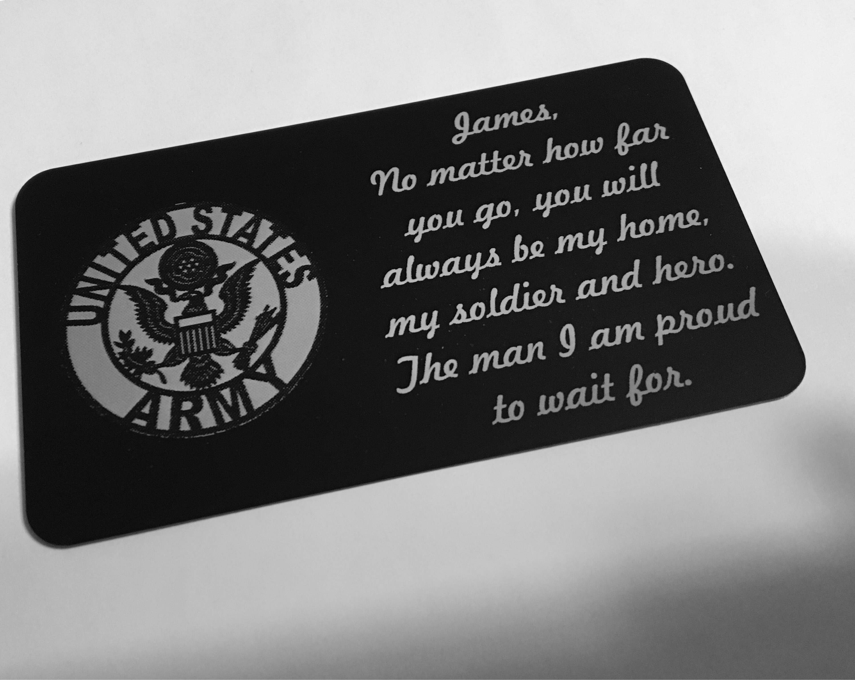 Army Wallet Card Engraved Wallet Card Personalized Card - Etsy