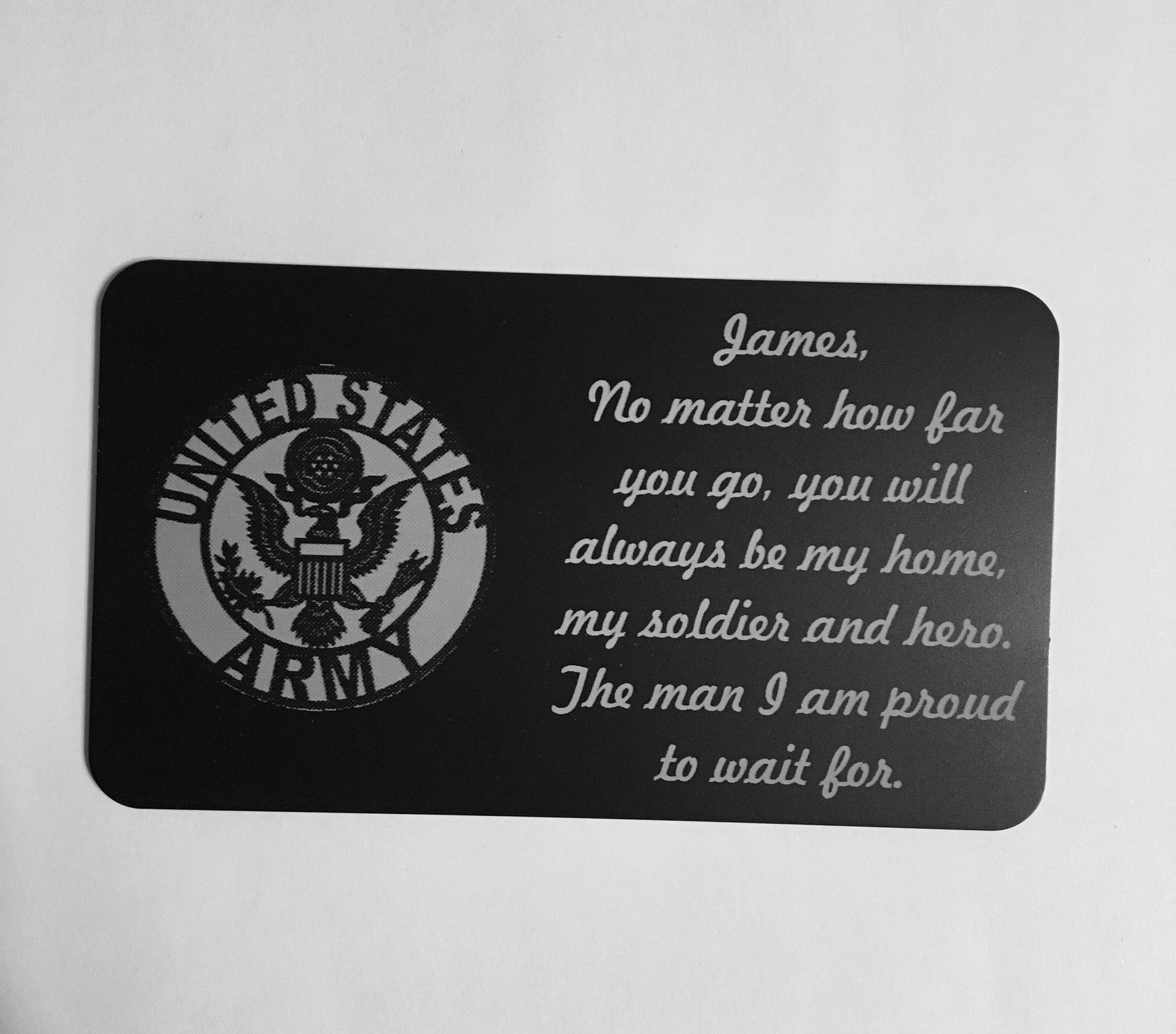 Army Wallet Card Engraved Wallet Card Personalized Card - Etsy
