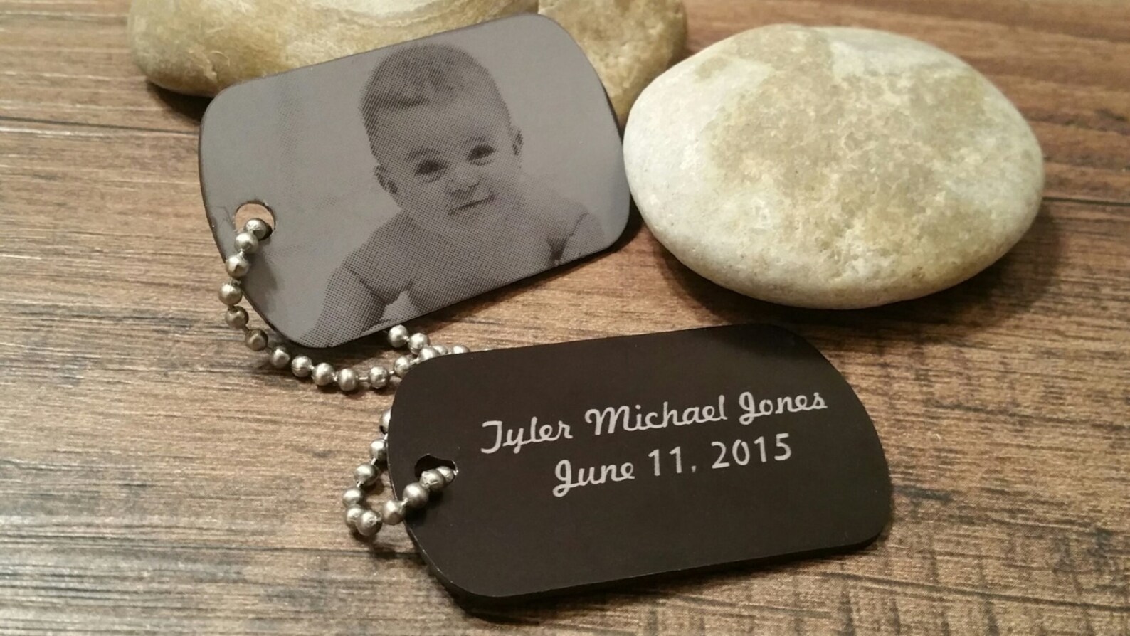 Photo Engraved Keychain Picture Dog Tag Laser Engraved Photo - Etsy