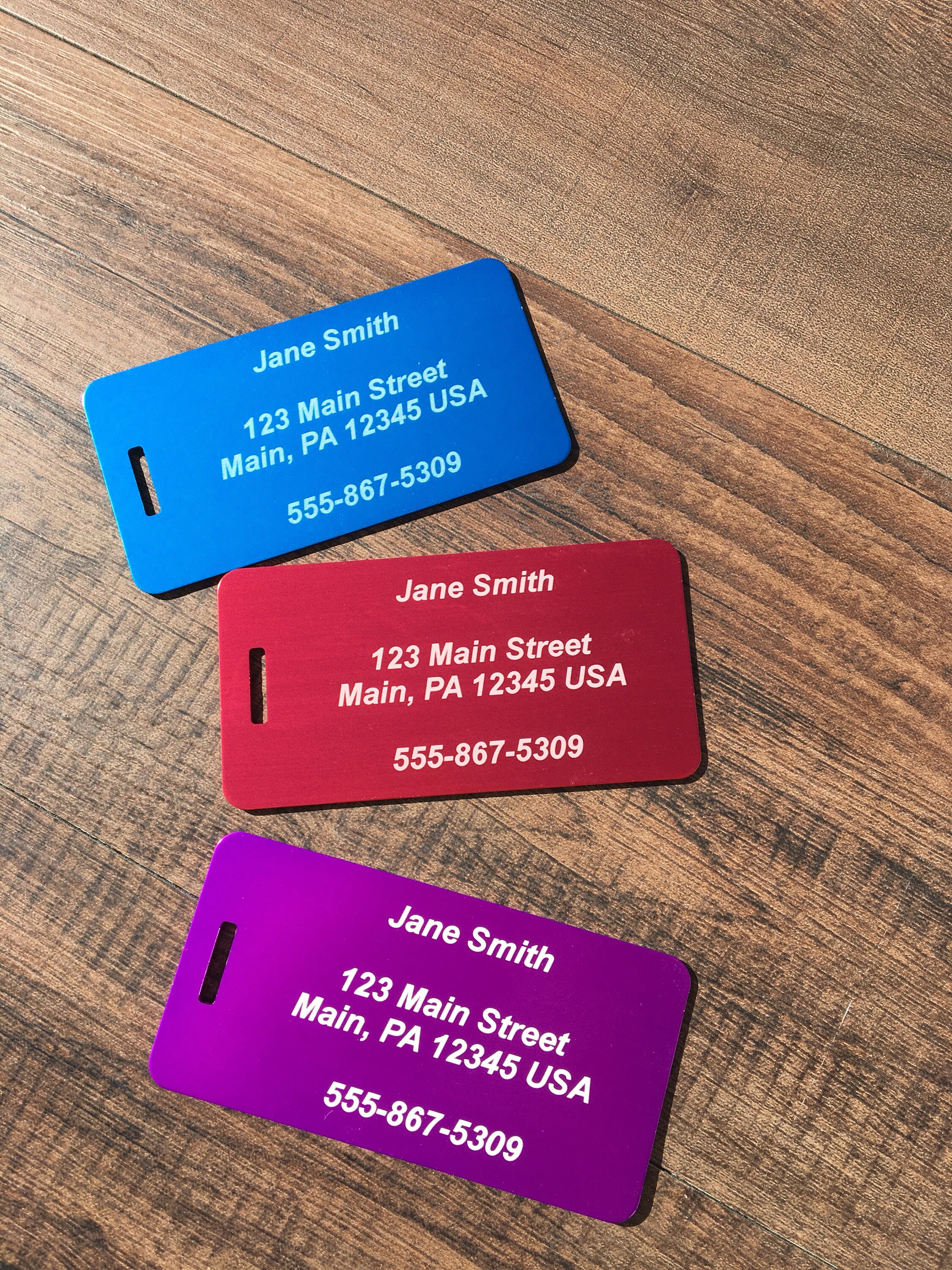 Luggage Tag ID Tag Identification Card Purple Personalized Etsy