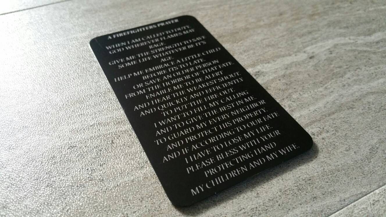 Laser Engraved Wallet Card Personalized Card Fire Fighters | Etsy