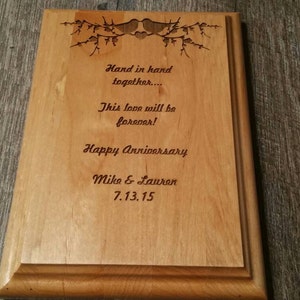 Wood Plaque, Engraved Wood Plaque, Engraved Wedding Plaque ...