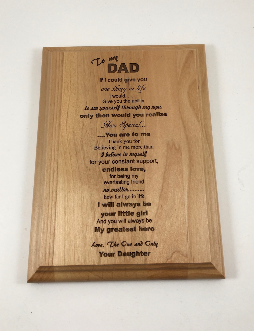 Customized Wood Plaque, Father's Day Engraved Plaque, Personalized Wood ...