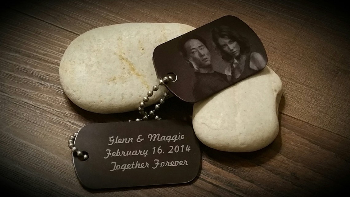 Picture Dog Tag Front & Back Engraving Laser Engraved Photo - Etsy