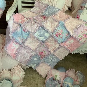 Sweet Pastel Patchwork Rag Baby Quilt Pink Blue Lilac Lavender Orchid Periwinkle - Etsy