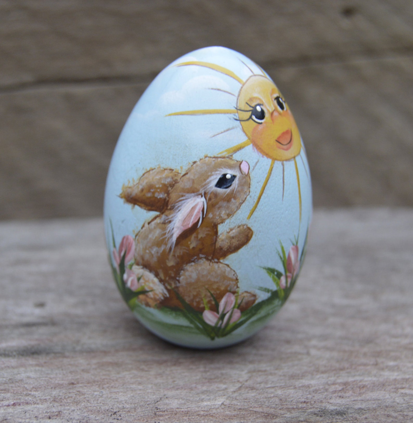 Easter Bunny and Sun Egg 4 Sizes Hand Painted Easter Bunny - Etsy