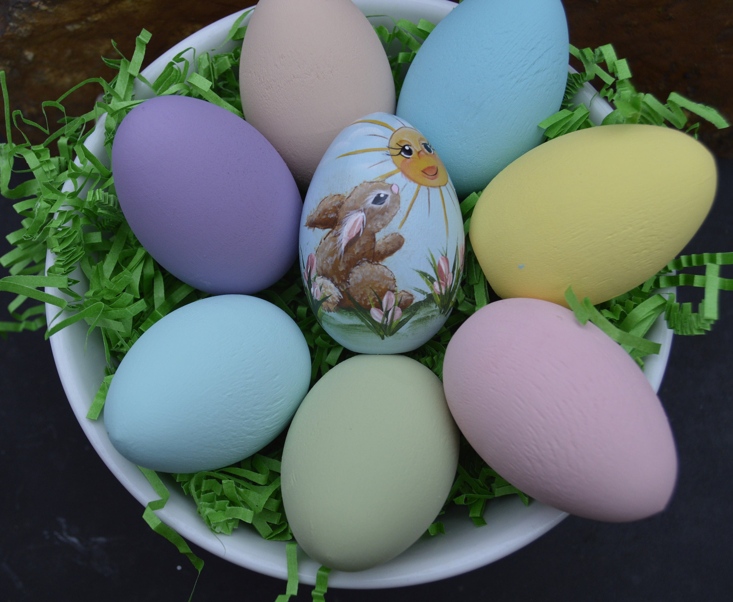 Easter Bunny and Sun Egg 4 Sizes Hand Painted Easter Bunny - Etsy Canada