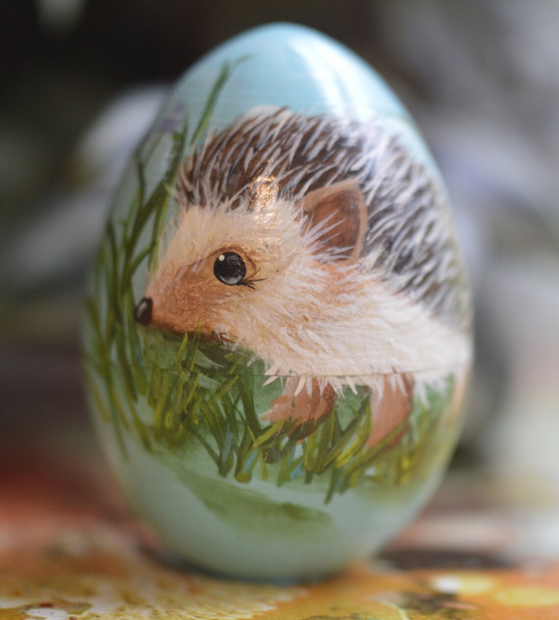 Hand Painted Hedgehog Easter Egg Hedgehog Egg Easter Egg | Etsy