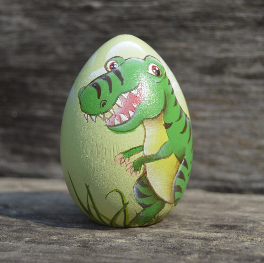 T Rex Hand Painted Egg, T Rex Egg, Personalized Egg, Easter Egg, Easter ...