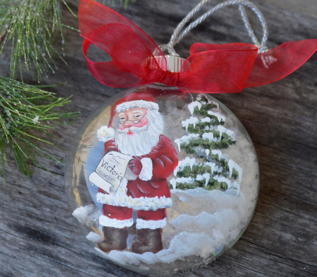 Hand Painted Santa Clause Ornament, Christmas Ornament, Santa Clause ...
