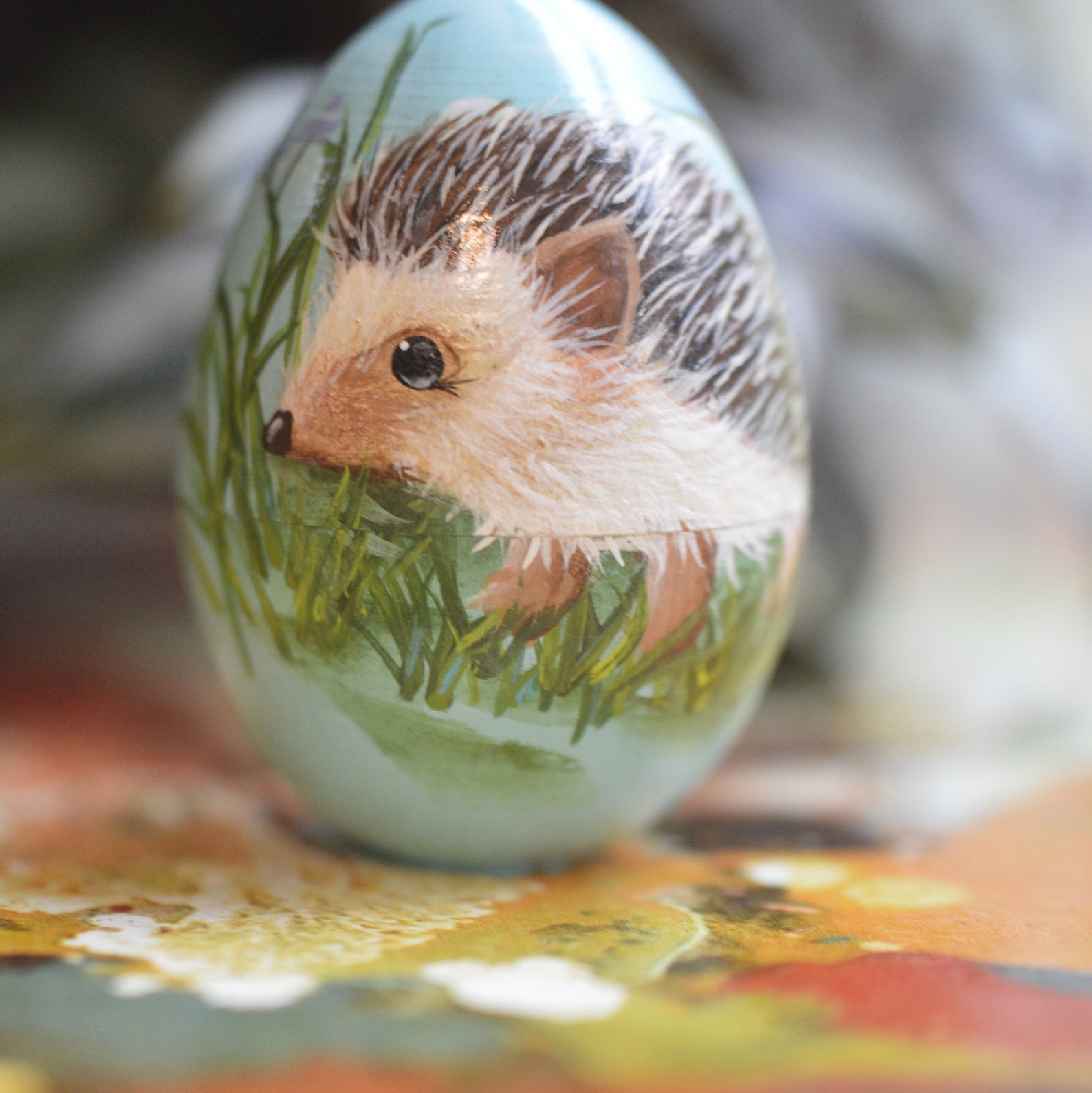 Hand Painted Hedgehog Easter Egg Hedgehog Egg Easter Egg | Etsy