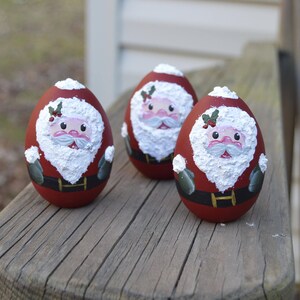Hand Painted Santa Egg, Santa Claus Egg, Santa Claus, Wooden Egg - Etsy
